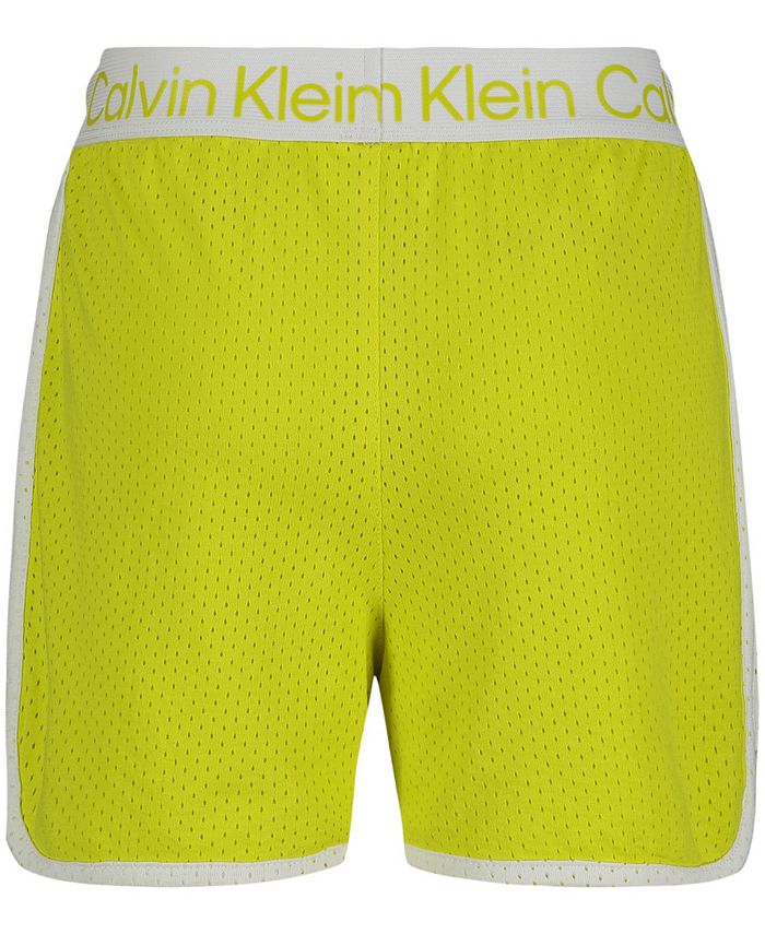 Calvin Klein Big Girls Colorblock Mesh Lined Active Shorts Macys