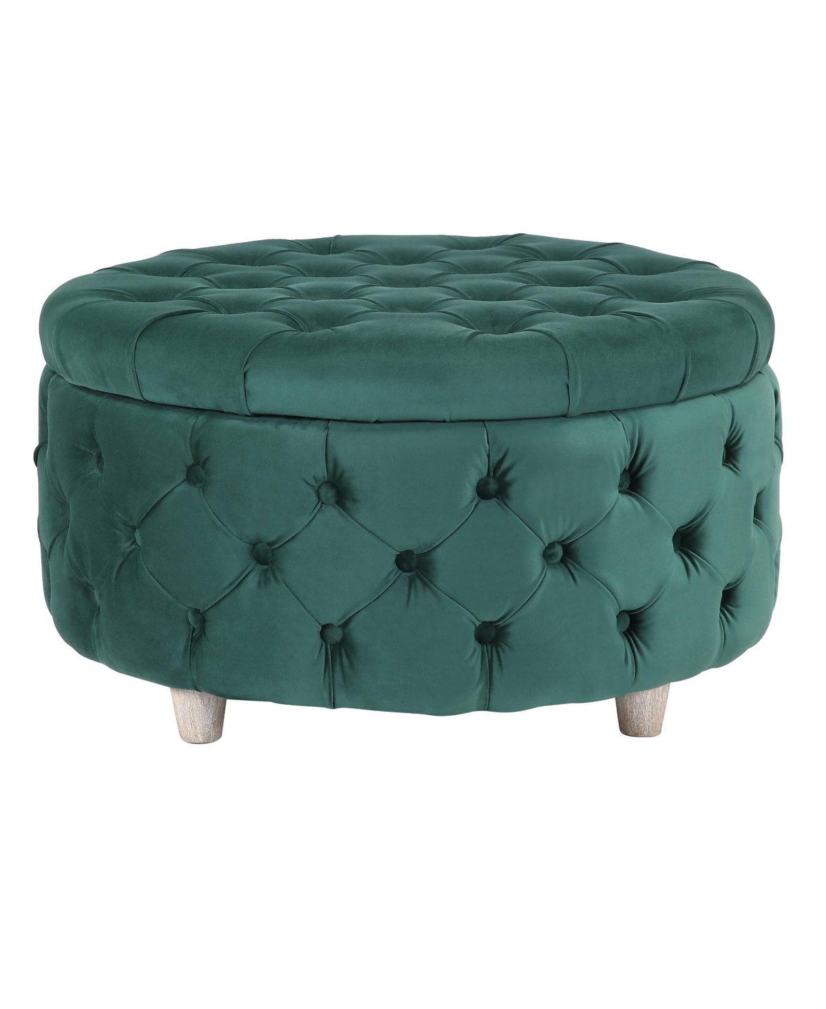 Click here for WestinTrends Round Velvet Tufted Storage Ottoman f... prices