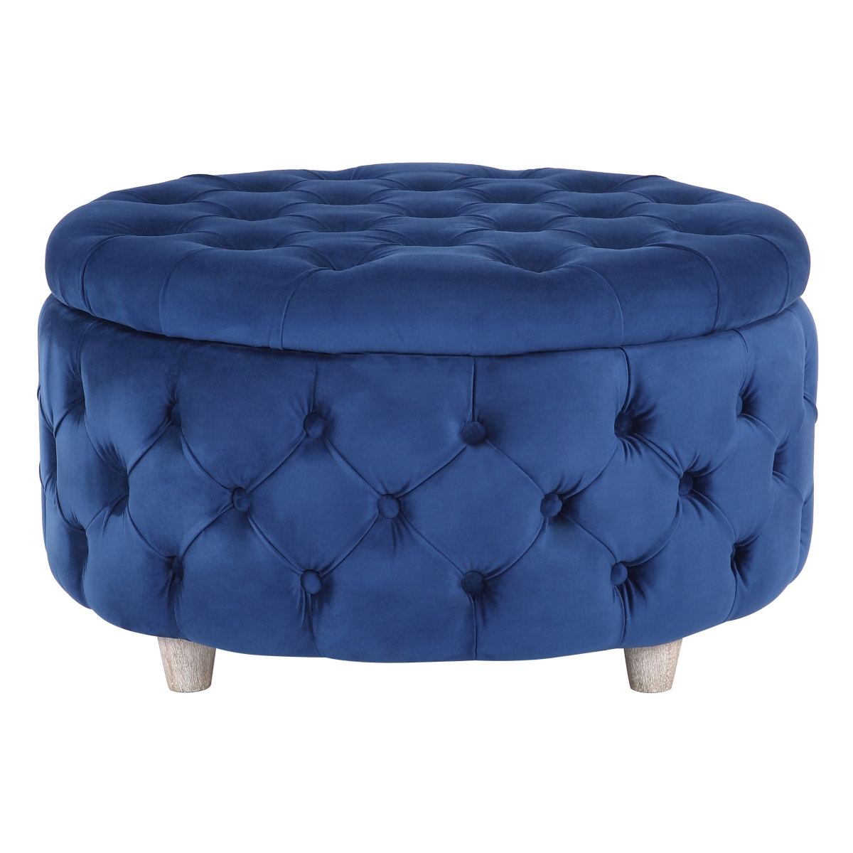Click here for WestinTrends Round Velvet Tufted Storage Ottoman f... prices