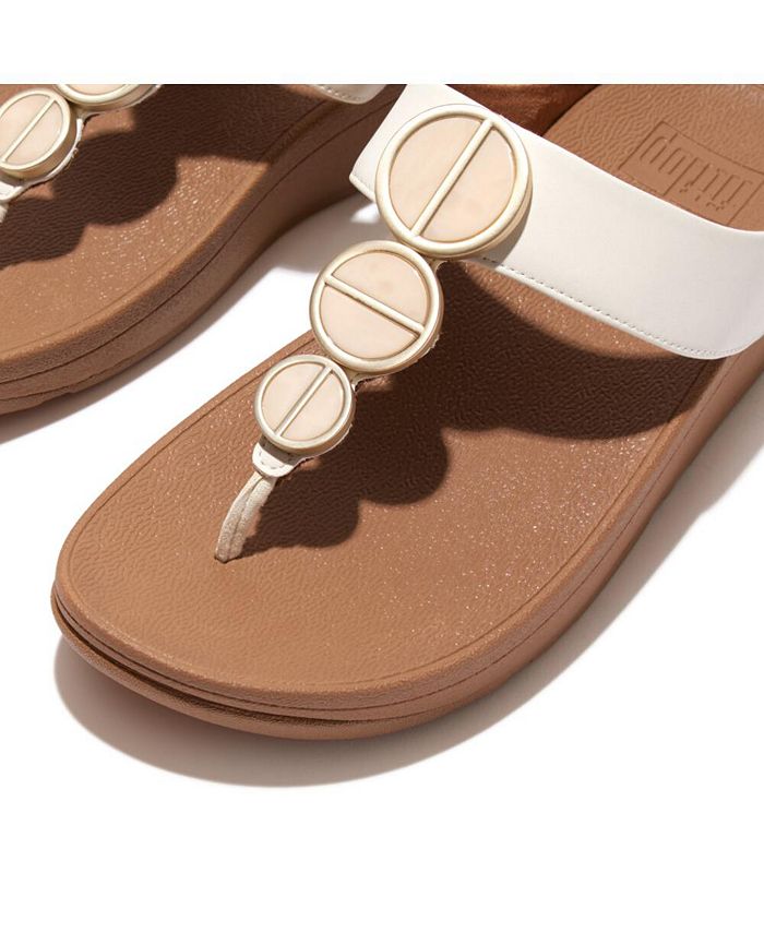 FitFlop Women's Halo Metallic Trim Toe Post Sandals - Macy's