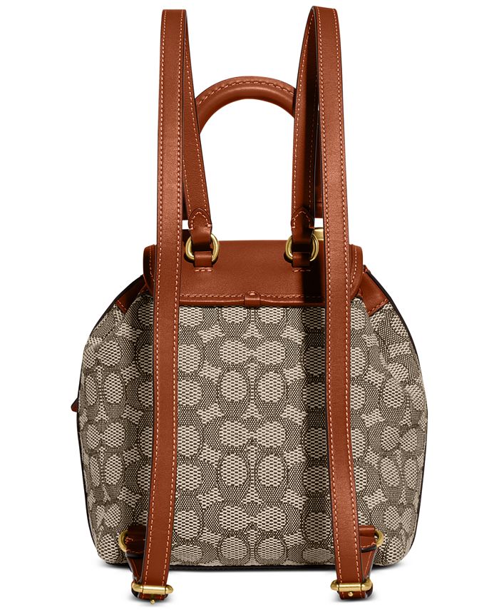 COACH Riya Signature Textile Jacquard Small Backpack - Macy's