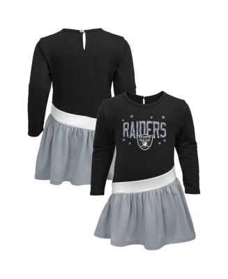 Girls Infant Black, Silver Las Vegas Raiders Heart to Heart Jersey Tri ...