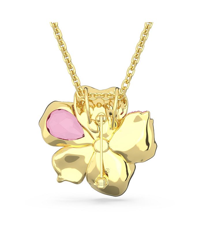 Swarovski Crystal Pave Flower Florere Pendant Necklace And Brooch - Macy's