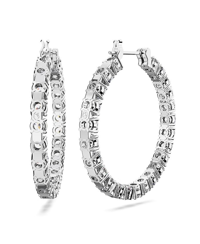 Swarovski Crystal Round Cut Matrix Hoop Earrings - Macy's