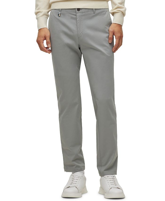 Hugo Boss Men's Slim-Fit Stretch Cotton Trousers - Macy's