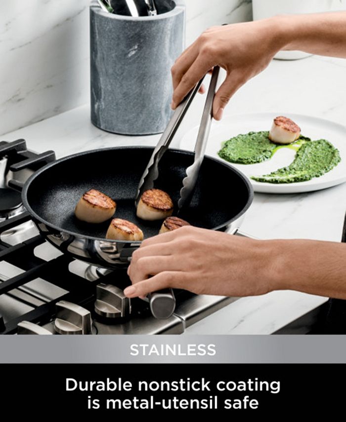 Ninja Stainless Steel 3 Piece Foodi NeverStick Stainless Bundle Fry Pan ...