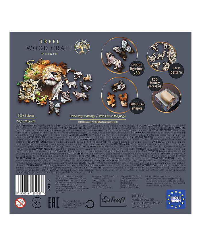 Trefl Wood Craft 501 Piece Wooden Puzzle - Wild Cats in The Jungle - Macy's