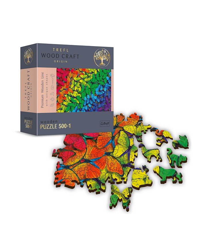 Trefl Wood Craft 501 Piece Wooden Puzzle - Rainbow Butterflies - Macy's