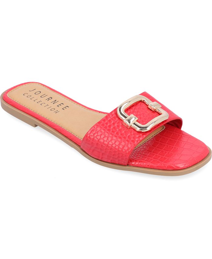 Journee Collection Women's Joarie Croco Sandals - Macy's