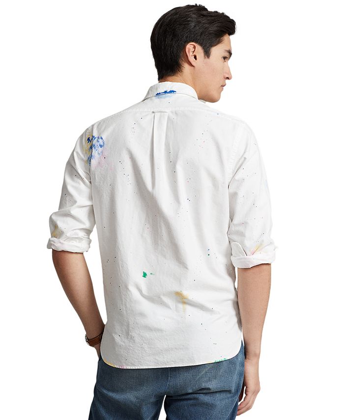 Polo Ralph Lauren Men's Classic-Fit Paint-Splatter Oxford Shirt - Macy's