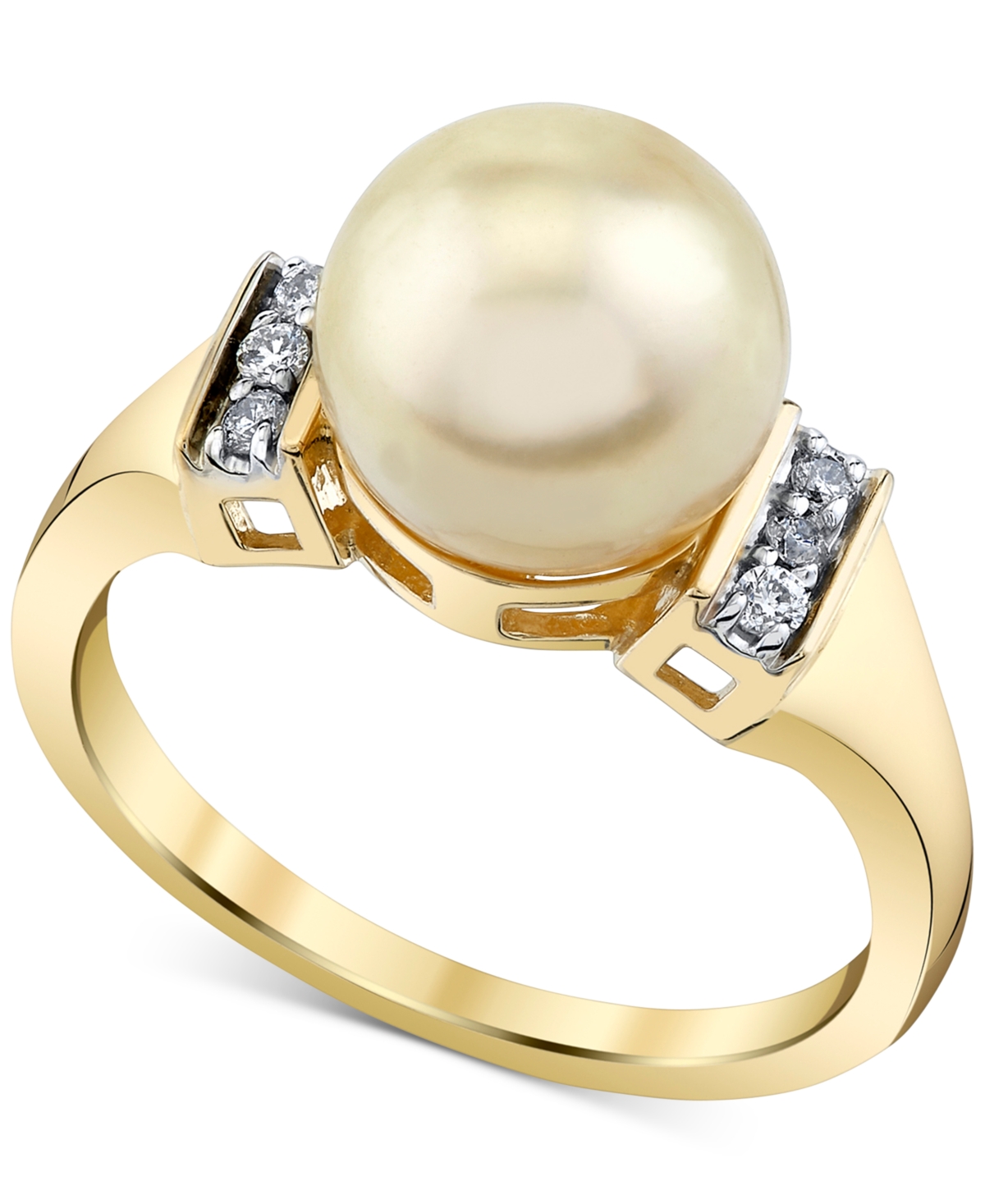 Click here for Cultured Golden South Sea Pearl (9mm) & Diamond (1... prices