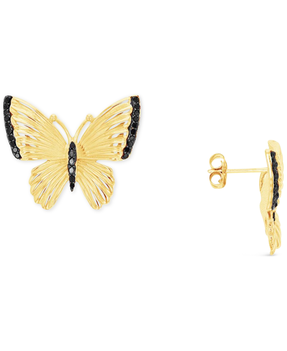 Click here for Jet Pave Butterfly Stud Earrings in Sterling Silve... prices