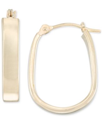 Polished Pear Shape Hoop Earrings in 14k Gold - Macy's