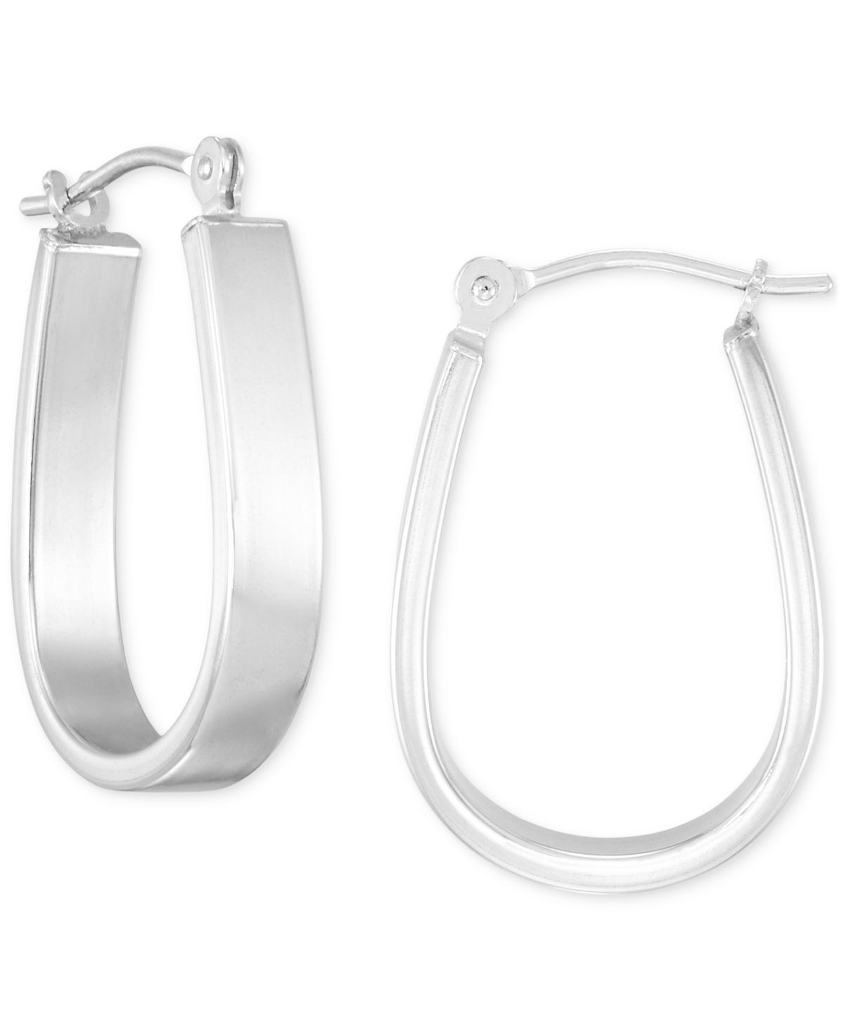 Click here for Polished Pear Shape Hoop Earrings in 14k Gold - Wh... prices