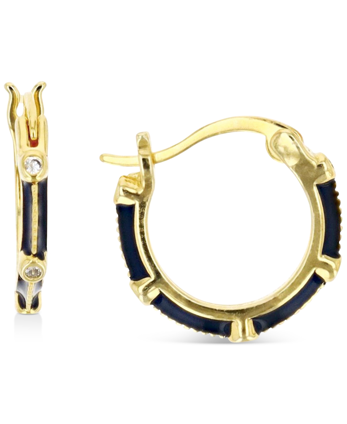 Click here for Cubic Zirconia & Enamel Small Hoop Earrings  0.55... prices