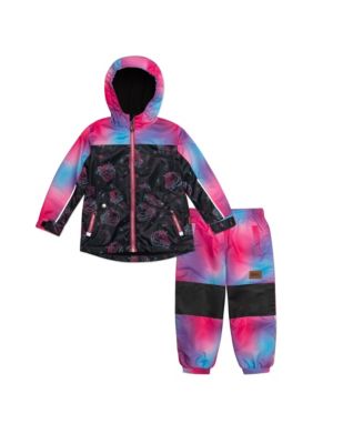 Girl Printed Two Piece Spring Rain Set Black Unicorns - Toddler|Child ...