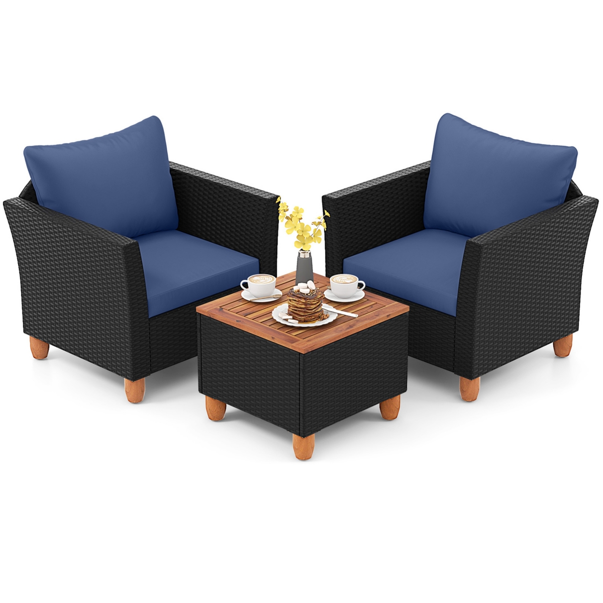 Click here for 3PCS Outdoor Patio Rattan Furniture Set Wooden Tab... prices