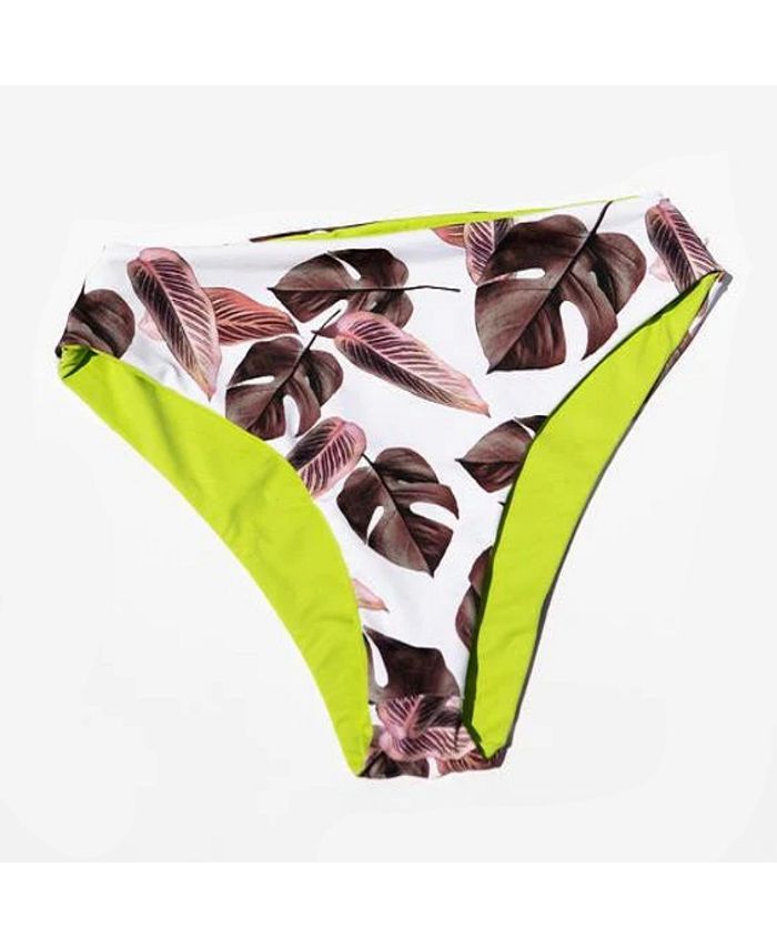 BOLD Swim Adult Women's Plus Size Floral Reversible Bikini Bottom - Macy's