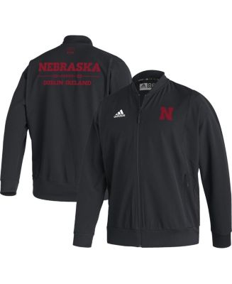 Men's adidas Black Nebraska Huskers Ireland Sideline Woven Full-Zip ...