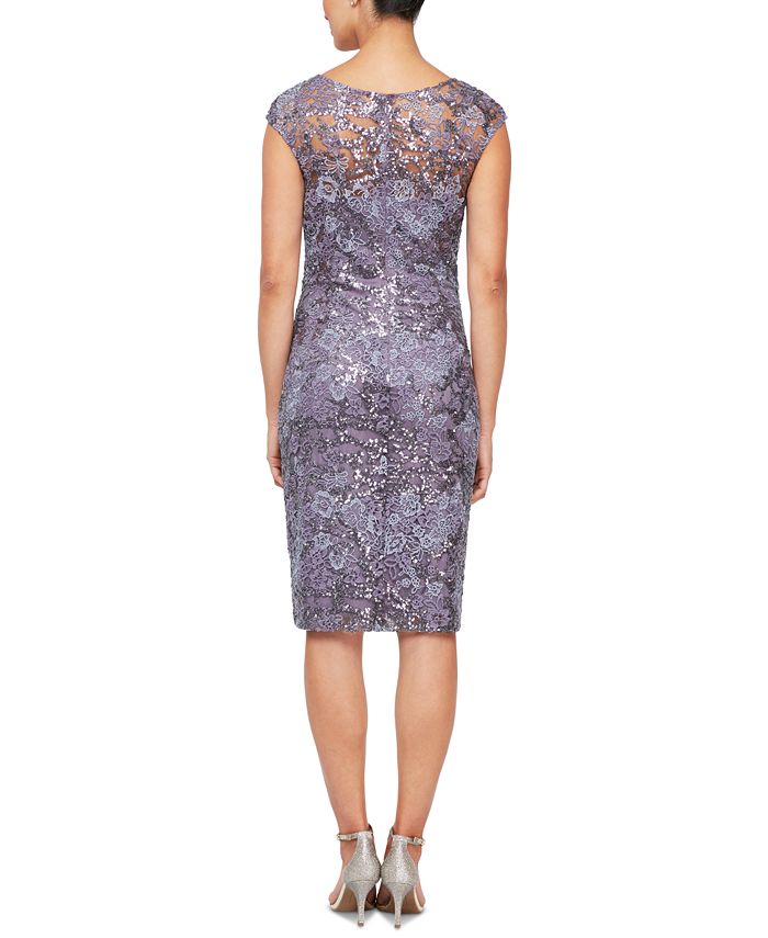 Alex Evenings Sequinned Lace Sheath Dress Macys