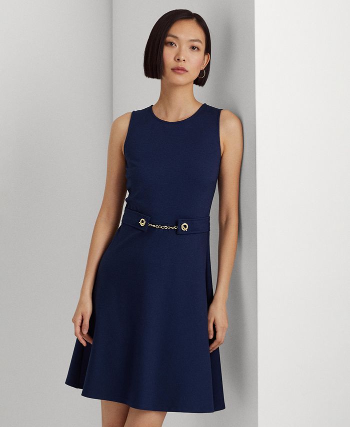 Lauren Ralph Lauren Women's Belted Ponte Dress - Macy's