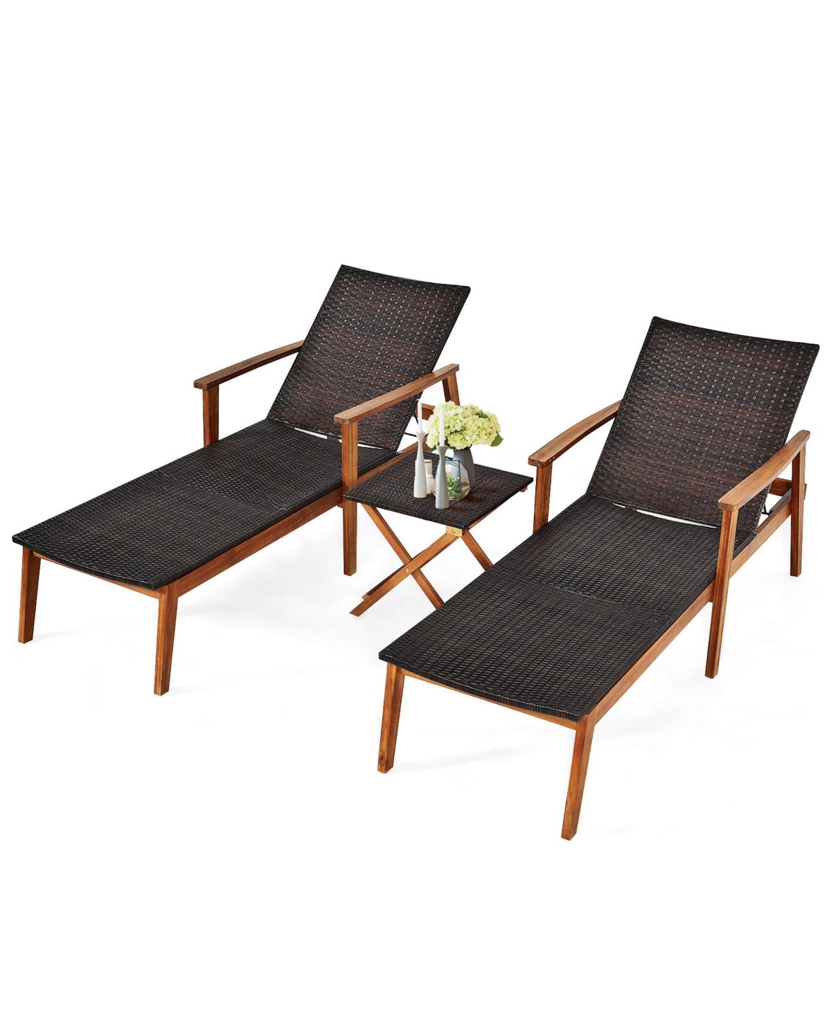 Click here for Costway 3PCS Patio Rattan Lounge Chair Chaise Set... prices