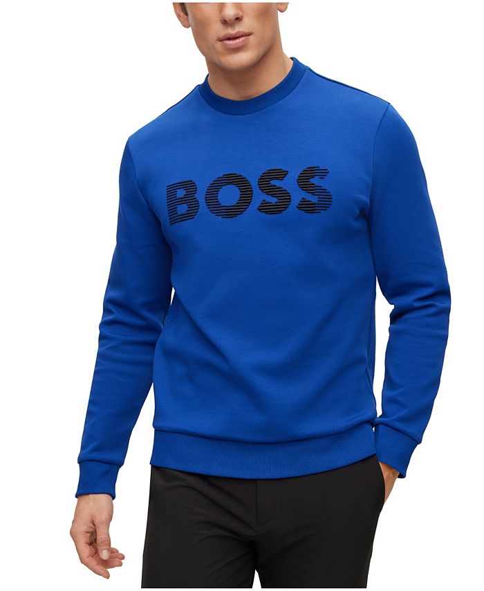 Hugo Boss Men's 3D Logo Embroidery Cotton-Blend Sweatshirt - Macy's