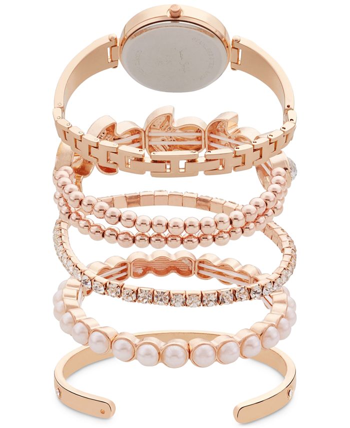 Jessica Carlyle Women's Rose Gold-Tone Metal Alloy Bracelet Watch 34mm ...