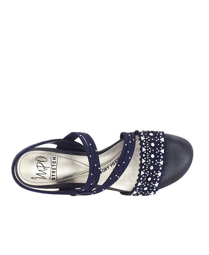 Impo Women's Gatrina Embellished Stretch Wedge Sandals - Macy's