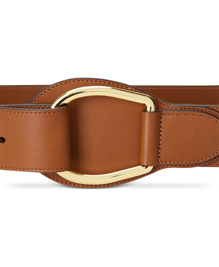 Lauren Ralph Lauren Women's Leather Wide D-Ring Belt - Macy's