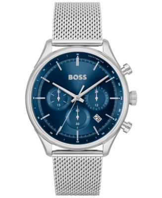 HUGO BOSS Men's Gregor Quartz Chronograph Silver-Tone Stainless Steel ...