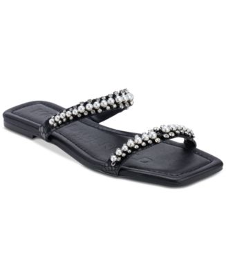 Karl Lagerfeld Paris Women's Payzlee Slip-On Embellished Slide Sandals ...