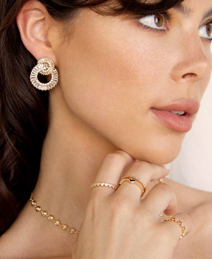 ETTIKA Rotating Circles 18K Gold Plated Earrings - Macy's