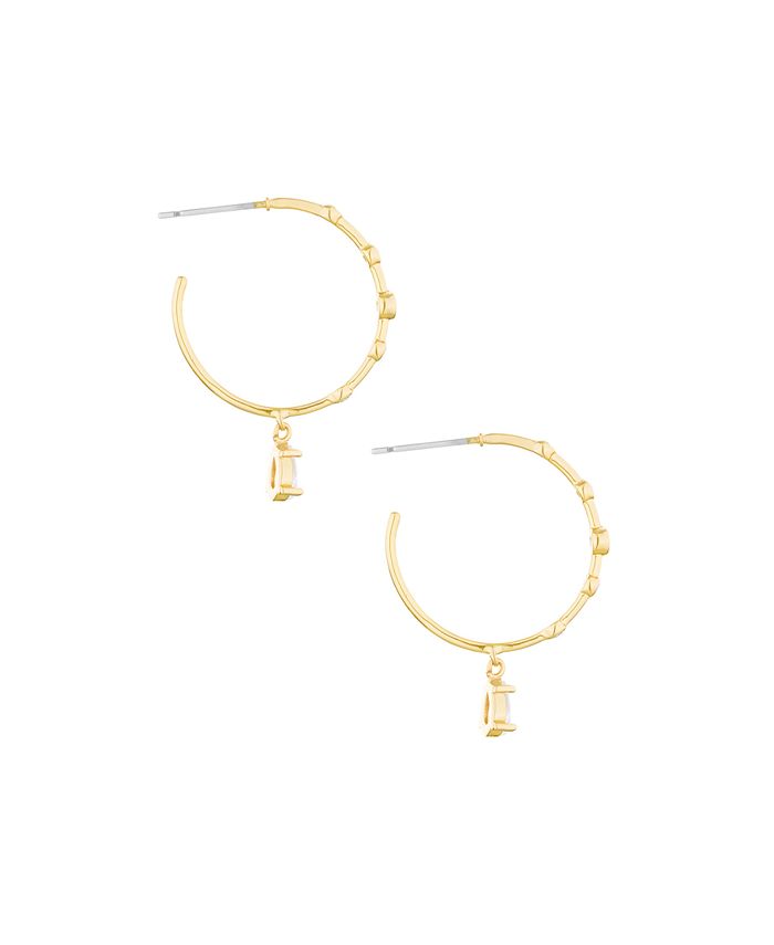 ETTIKA Delicate Cubic Zirconia Charm Hoop Earrings - Macy's