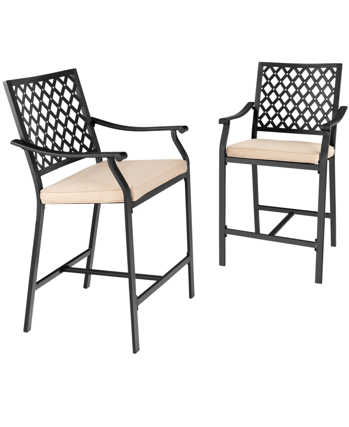 Click here for 2PCS Patio Bar Stool Counter Height Cushioned Chai... prices