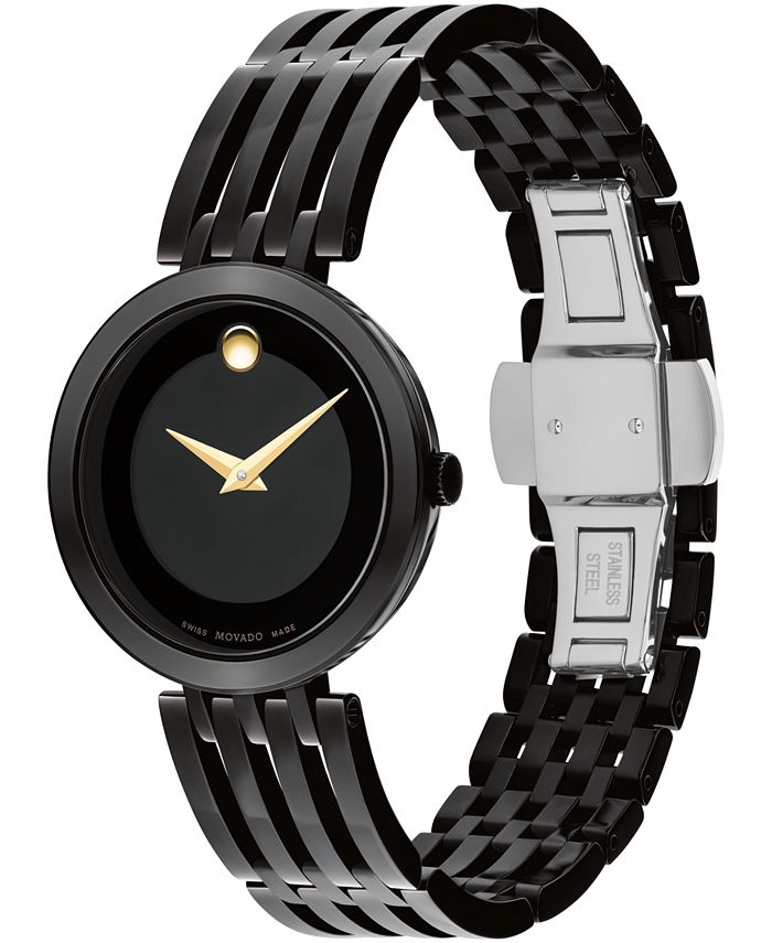 Movado Women's Esperanza Swiss Quartz Black PVD Watch 28mm - Macy's