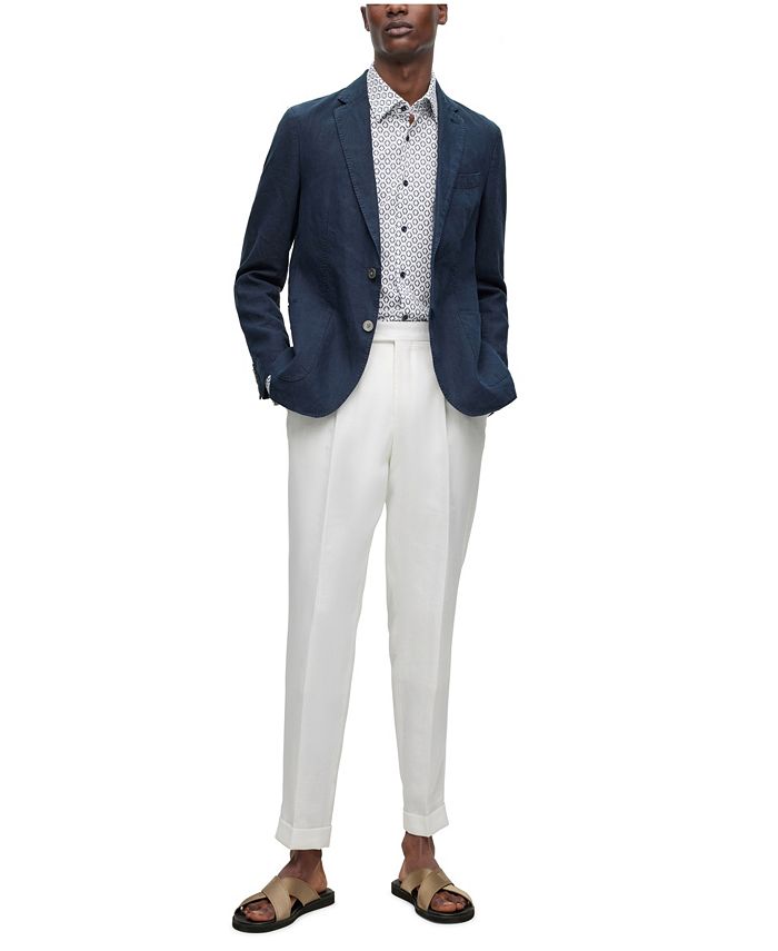 Hugo Boss Men's Slim-Fit Pure Linen Notch Lapels Jacket - Macy's