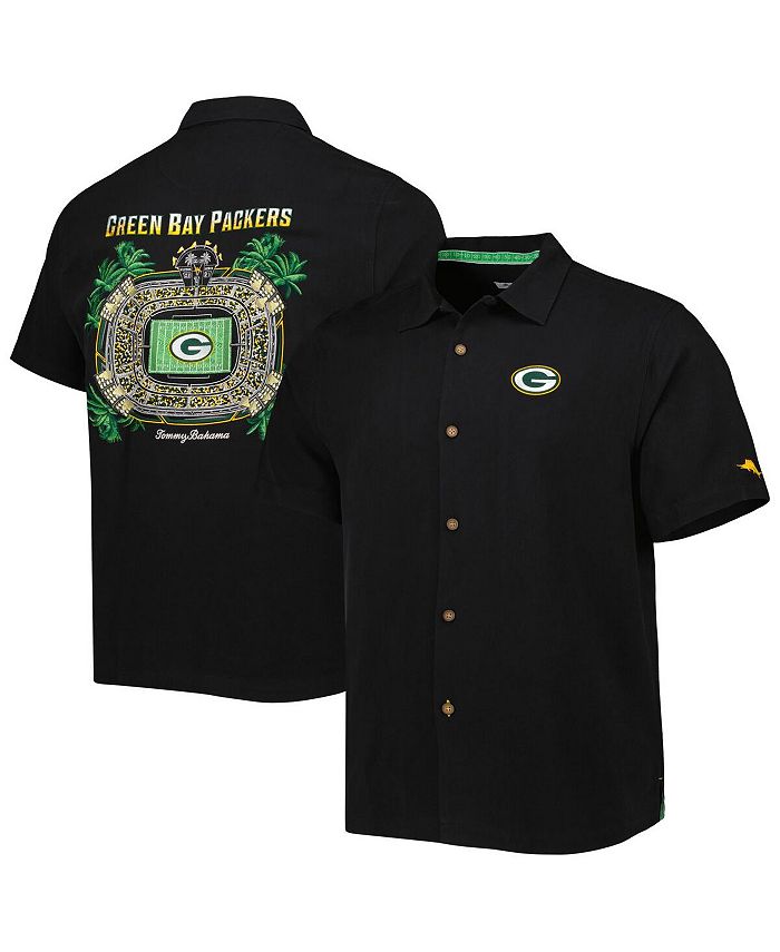 Tommy Bahama Men's Black Green Bay Packers Top of Your Game Camp Button ...