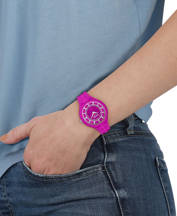Versus Versace Women's 2 Hand Quartz Fire Island Pink Silicone Watch ...