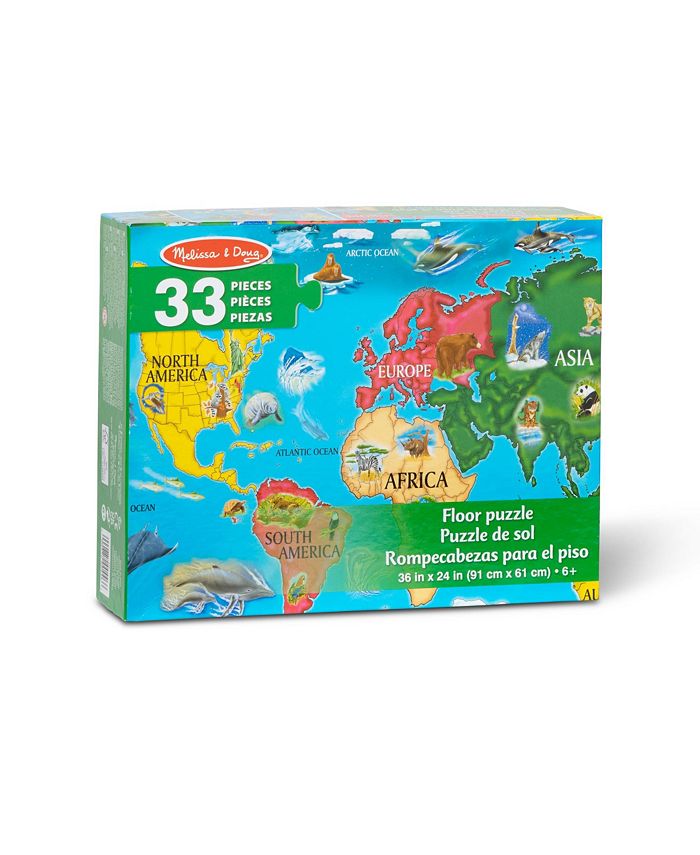 Melissa and Doug Melissa & Doug World Map Jumbo Jigsaw Floor Puzzle ...
