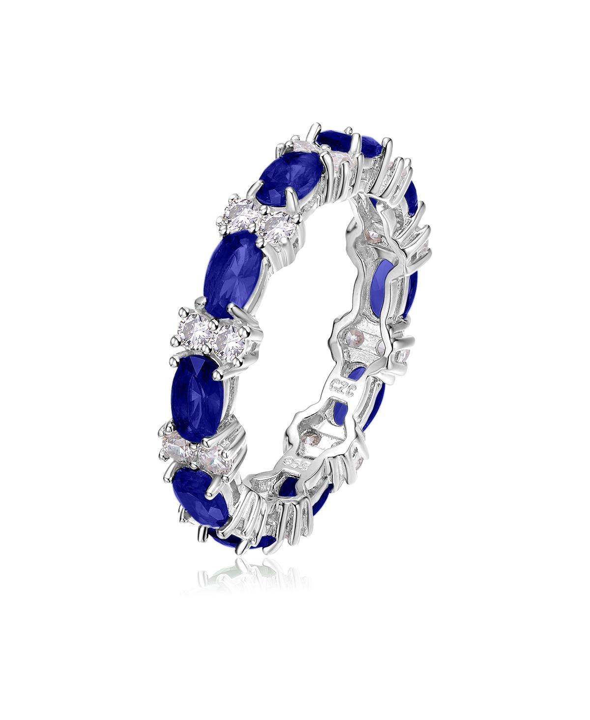 Click here for Sterling Silver White Gold Plated with Blue & Cubi... prices