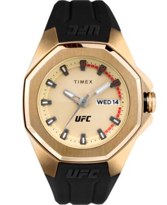 Timex UFC Men's Quartz Pro Silicone Black Watch, 44mm - Macy's