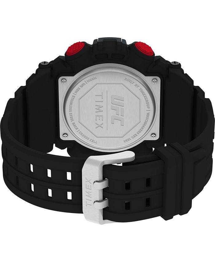 Timex UFC Men's Quartz Redemption Resin Black Watch, 50mm - Macy's