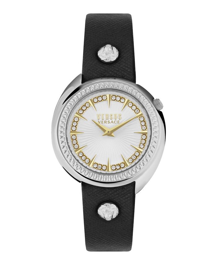 Versus Versace Women's Tortona Crystal 2 Hand Quartz Black Genuine ...