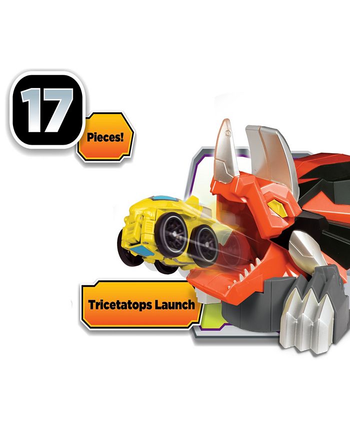 Supreme Machines Nkok Attack Launch Track Triceratops Rocket Bot 42022, 17 Piece Set, Yellow ...