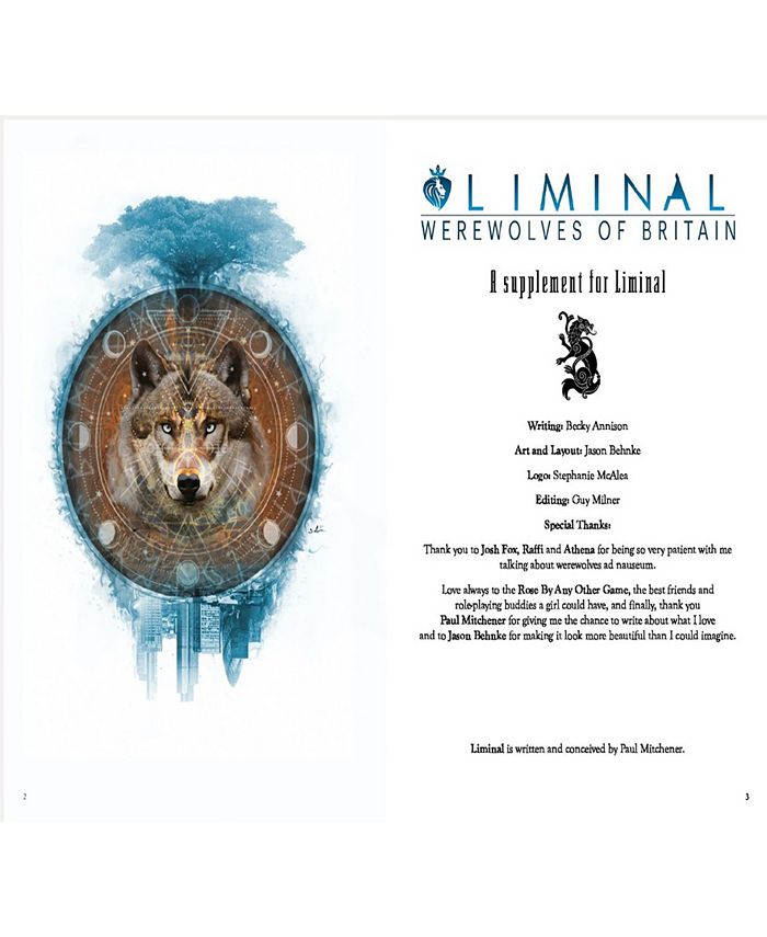 Modiphius Liminal Werewolves of Britain Supplemental Rpg Book, 63 Pages ...