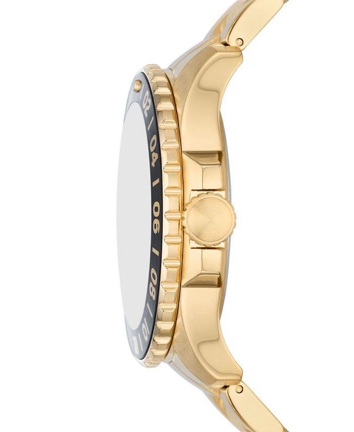Fossil Men's Fossil Blue GMT Gold Tone Stainless Steel Watch, 46mm - Macy's