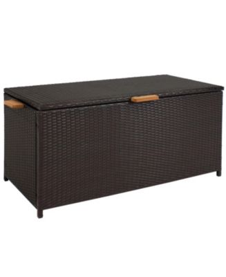 Sunnydaze Decor 75 Gallon Indoor/Outdoor Acacia Wood and Resin Wicker ...