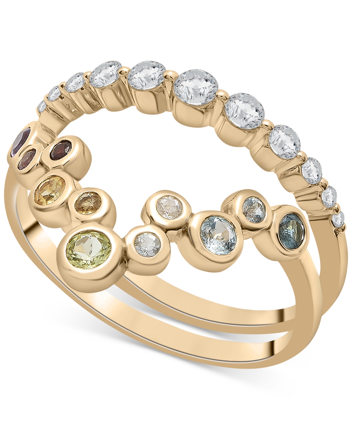 Click here for 2-Pc. Set Multi-Gemstone Bezel & Accent Rings (3/4... prices