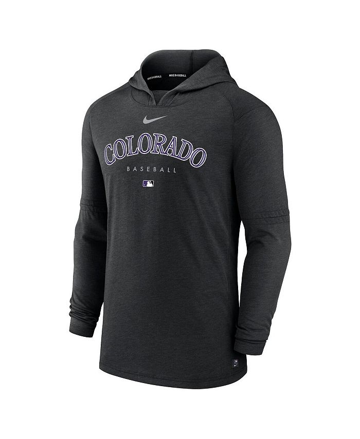 Nike Men's Heather Black Colorado Rockies Authentic Collection Early Work Tri-Blend Performance ...